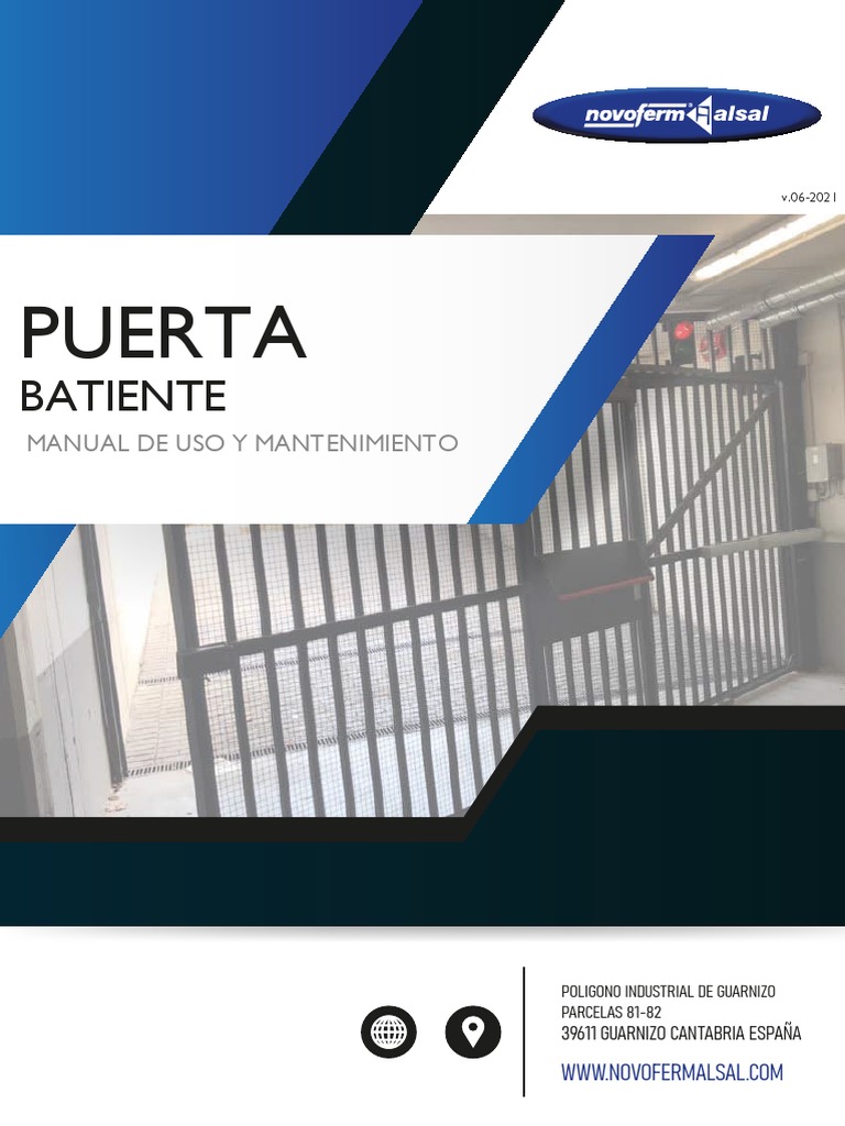 Novoferm Alsal Manual - de - Uso - y - Mantenimiento - Batiente | PDF | Agua | Semáforo