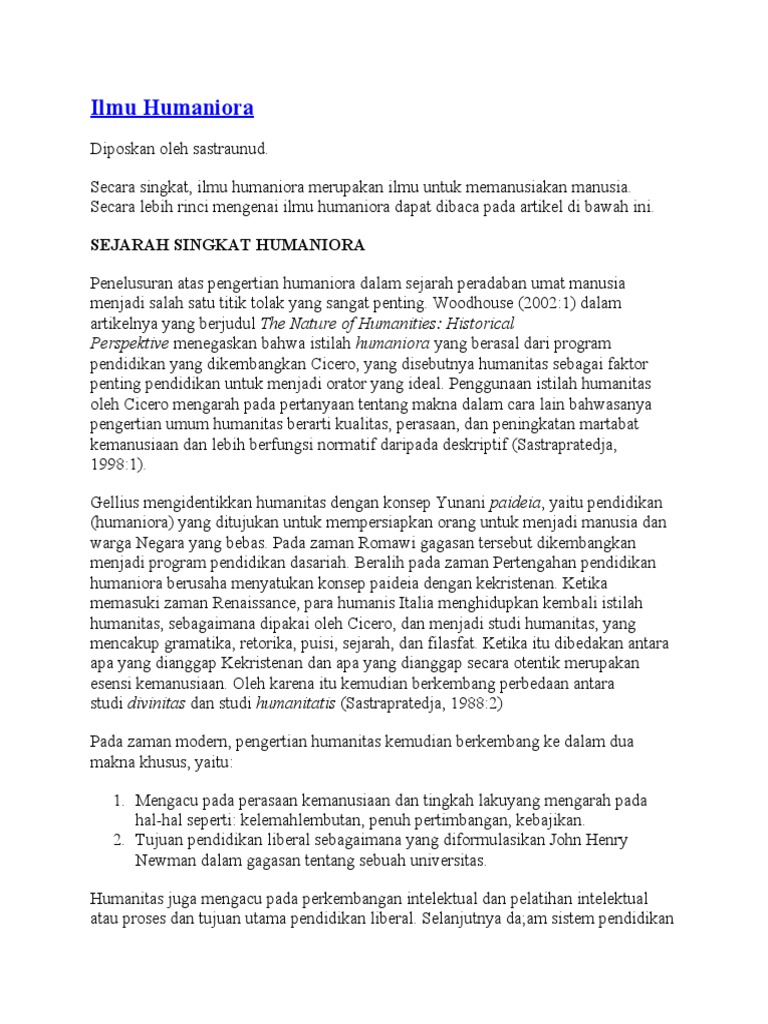 Ilmu Humaniora | PDF