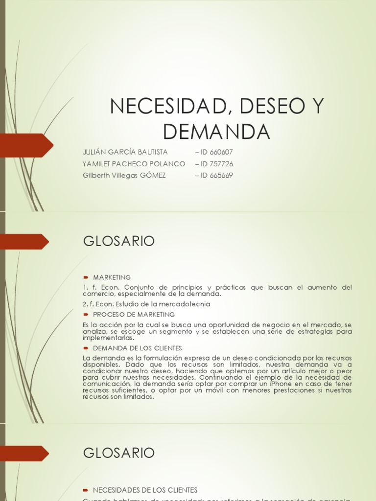 Necesidad, Deseo y Demanda | PDF | Mercado (economía) | Marketing