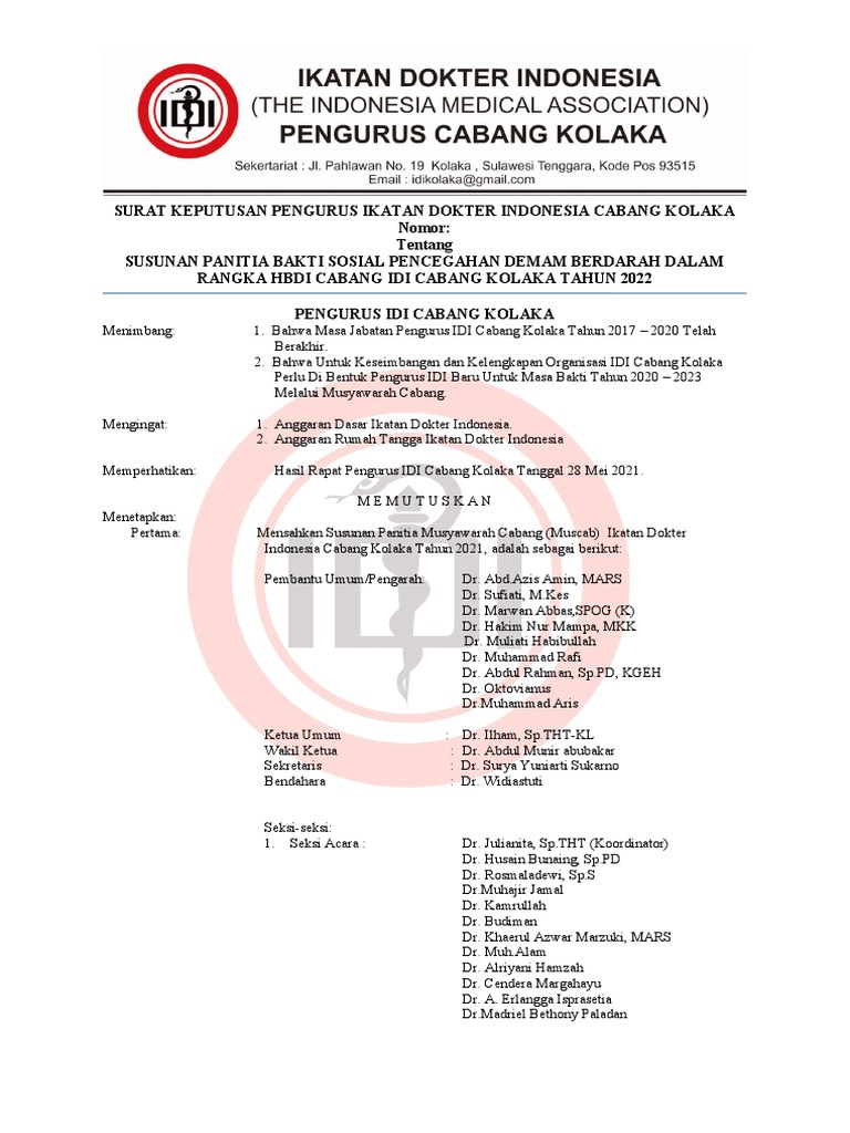 SK Panitia Muscab 2021 | PDF