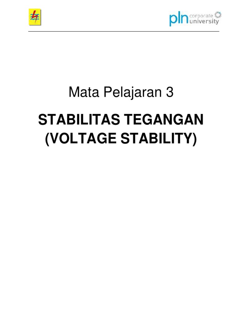 Stabilitas Tegangan (Voltage Stability) | PDF | Metode & Bahan Ajar ...