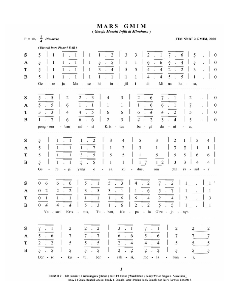 Mars Gmim Not Angka | PDF