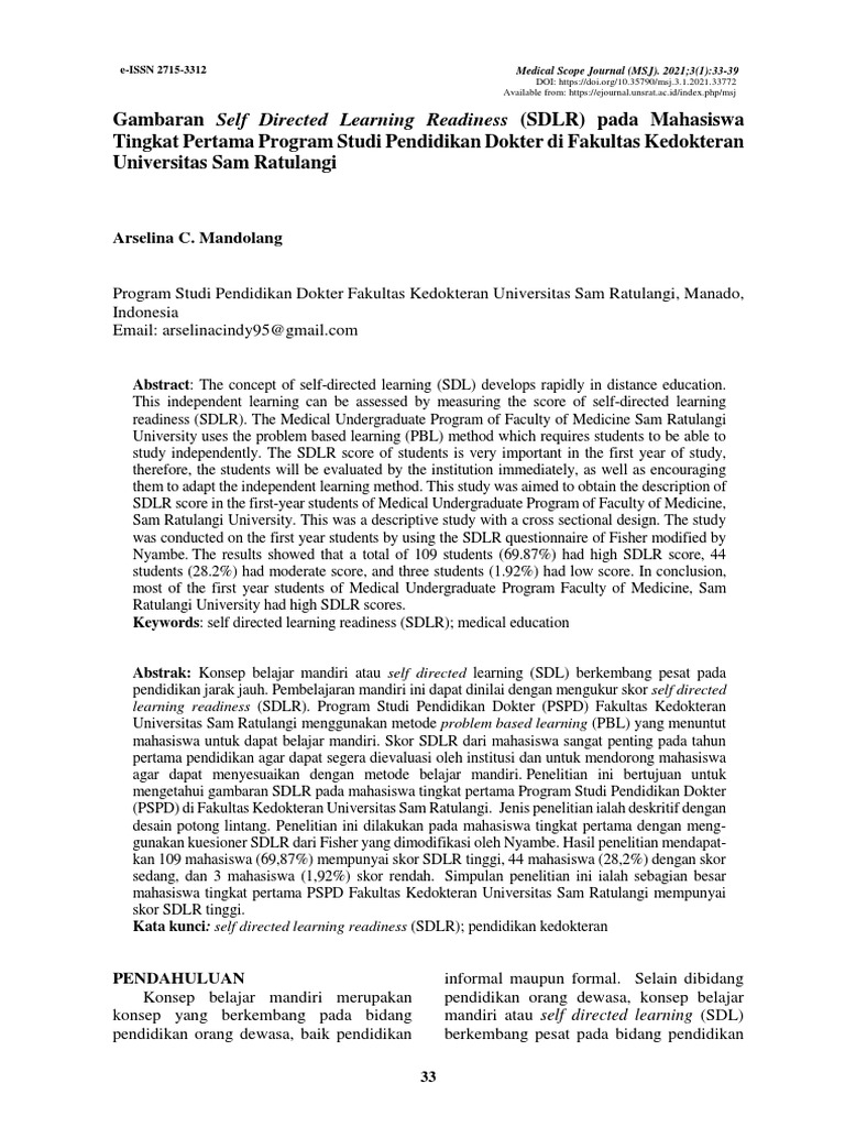 SDLR Readiness in First-Year Medical Students | PDF | Medicine ...