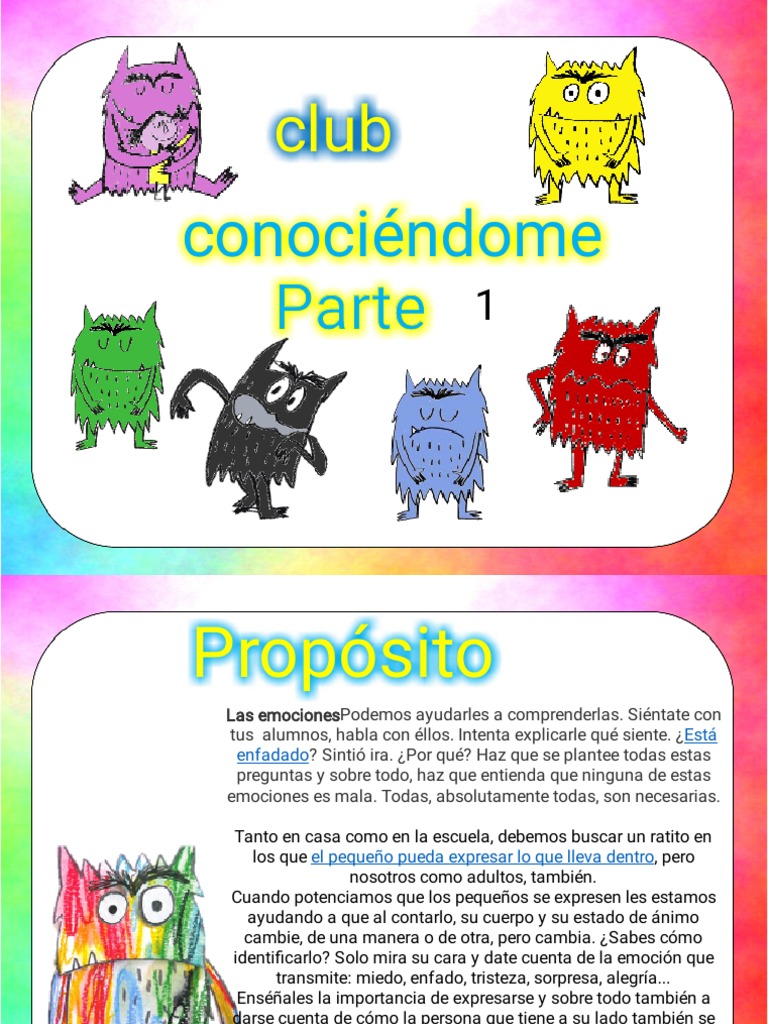Conociéndome Monstruos de Colores | PDF | Ira | Amor