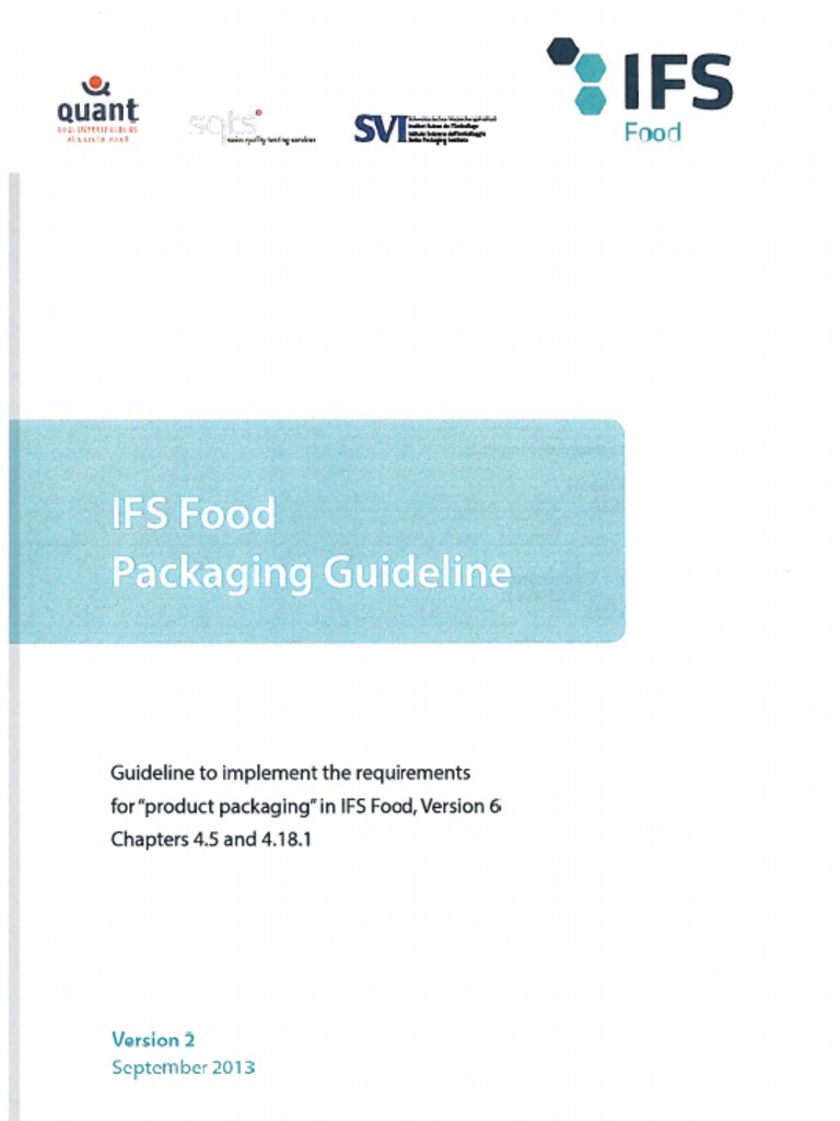 IFS Food Packaging Guideline V2 Sept 2013 | PDF