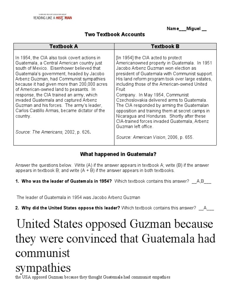 Cold War in Guatemala Miguel | PDF | Central Intelligence Agency ...