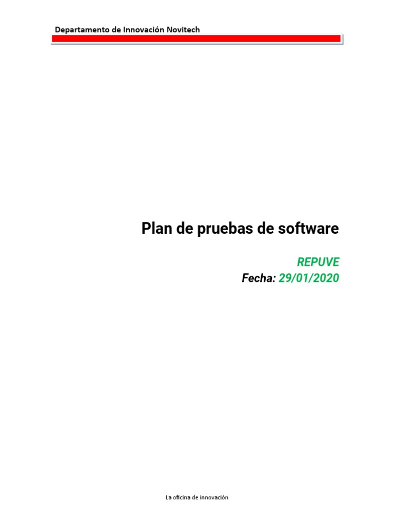 Plantilla de Plan de Pruebas de Software | PDF | Software | Pruebas de software