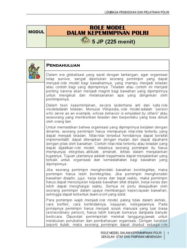 Pemimpin sebagai Role Model Polri | PDF | Seni | Pengembangan Diri