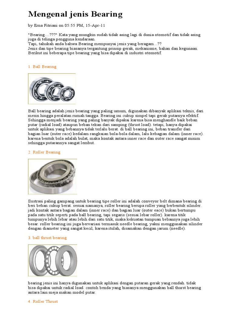 Jenis Bearing | PDF