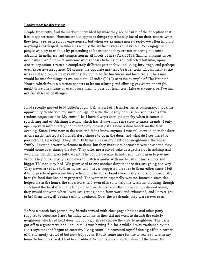 Looks May Be Deceiving (Unupdated) | PDF | Deception