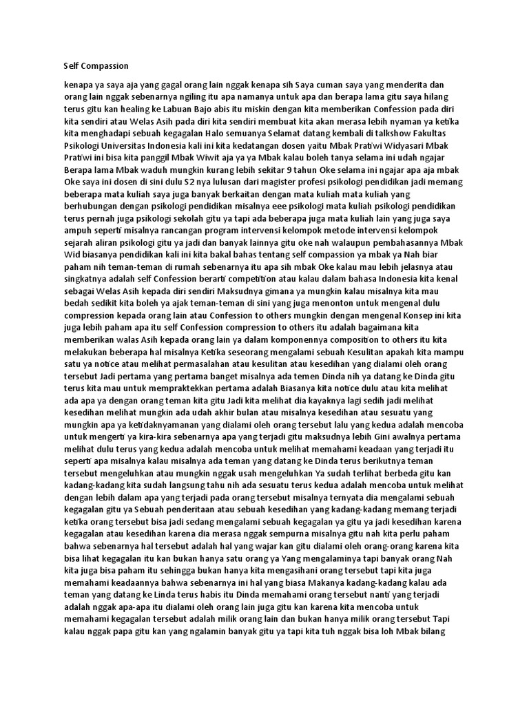 Self Compassion-Psiko UI | PDF | Pengembangan Diri