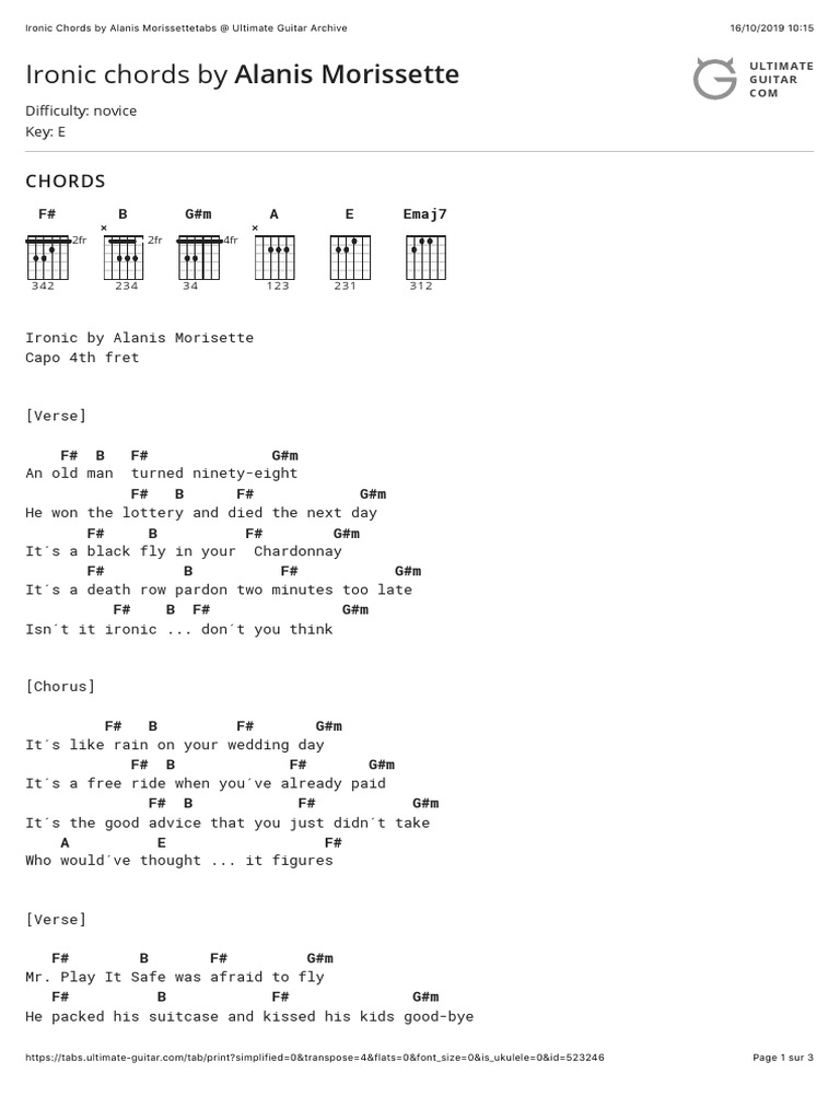 Ironic - Alanis Morissette | PDF | Song Structure | Popular Music