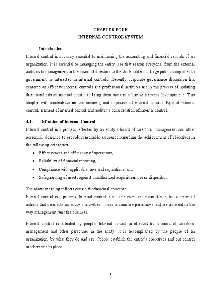 Auditing Principle 1 - ch4 | PDF | Internal Control | Audit
