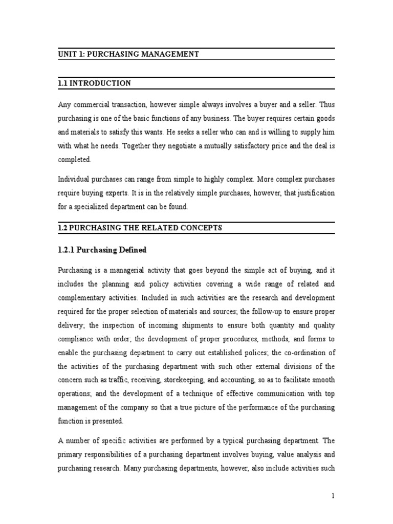 Introduction to Purchasing Management | PDF | Procurement | Supply Chain
