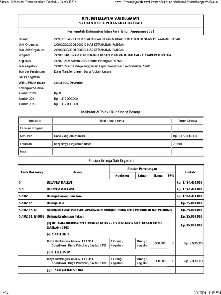 Penyelenggaraan Rapat Koordinasi Dan Konsultasi SKPD | PDF
