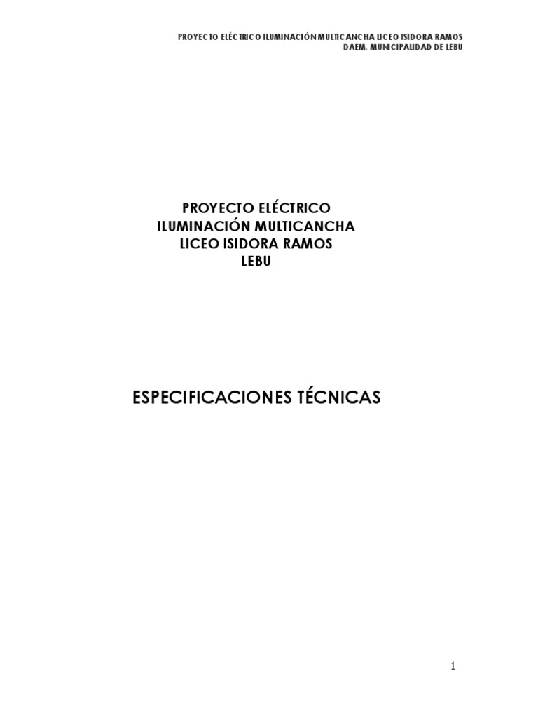 EETT Proyecto Iluminacin Multicancha LIR | PDF | Soldadura | Construcción