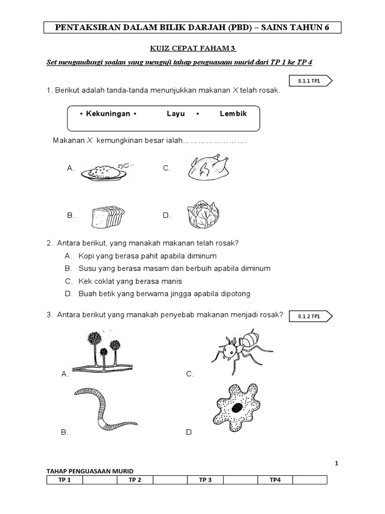 Modul PBD Kuiz Pengukuhan Sains Tahun 6 KSSR Semakan 04 | PDF