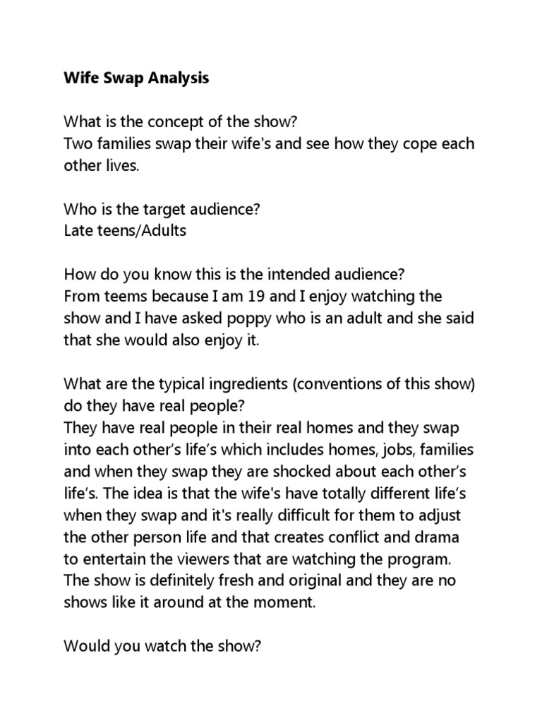 Wife Swap Show Analysis and Audience Insights | PDF