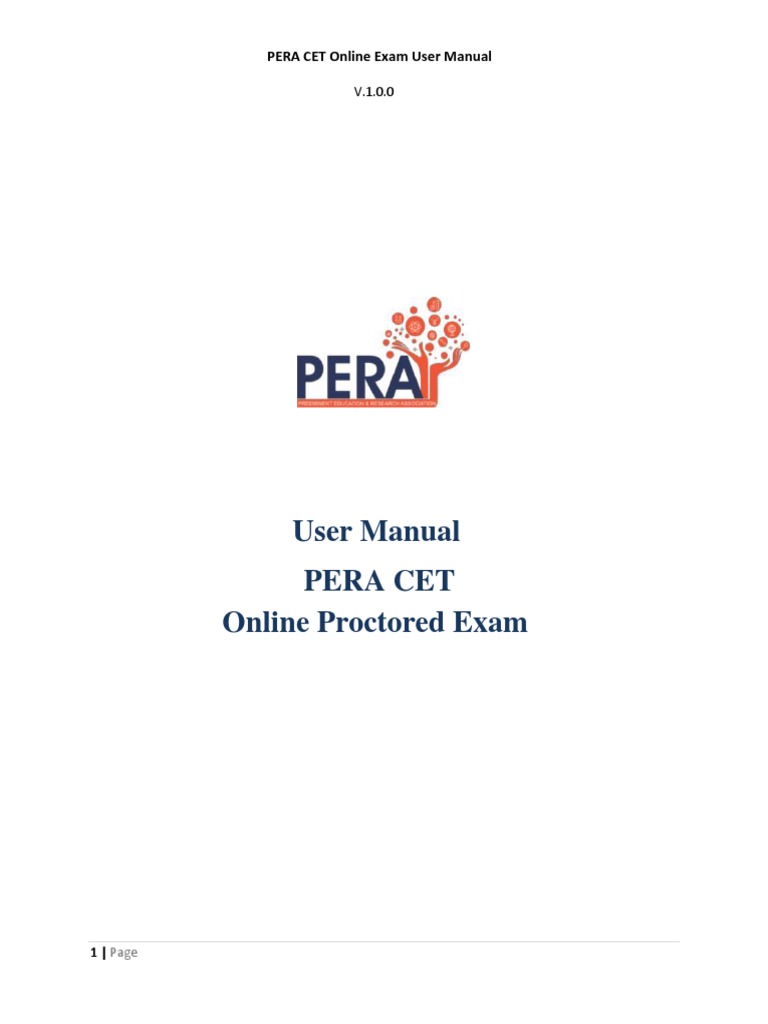 PERA CET-2022 User Manual | PDF | User (Computing) | Software