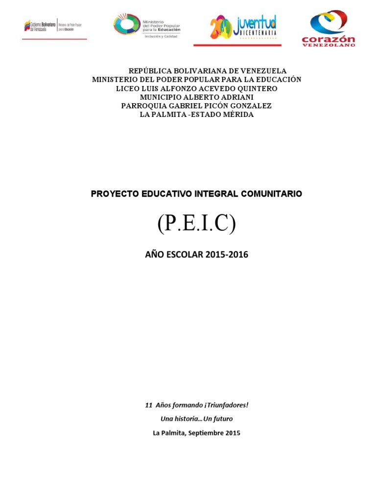 PEIC - Definitivo | PDF | Familia | Método de enseñanza