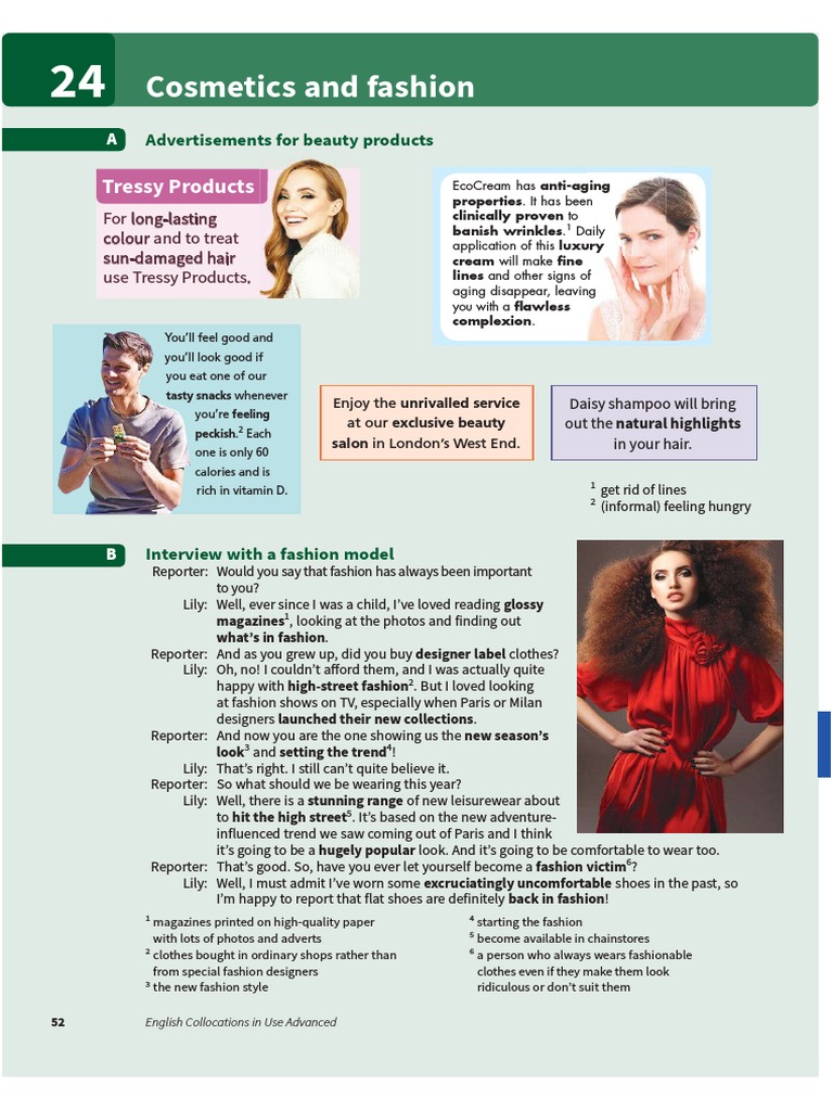 Fashion Collocation Advanced | PDF | Fashion | Human Appearance