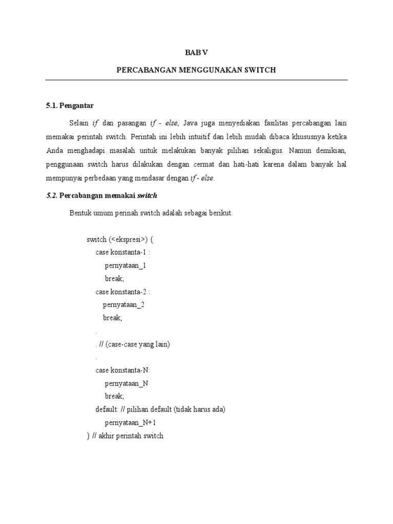 Switch-Case Statement | PDF