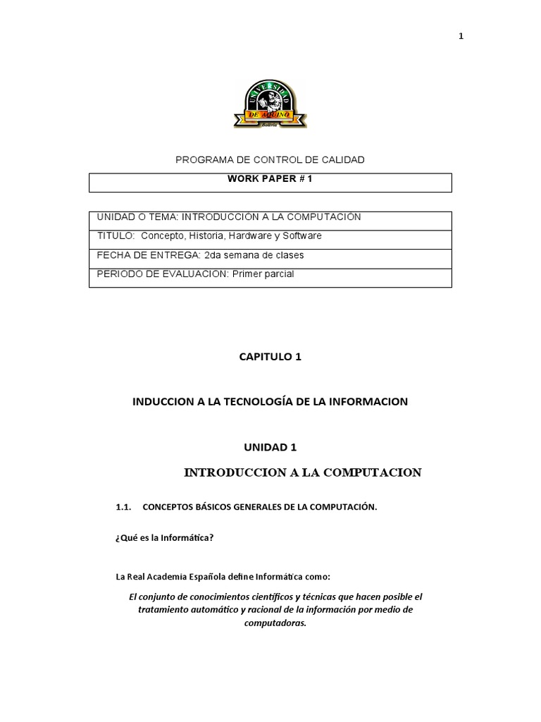 Tema 1 Introduccion A La Computacion | PDF | Periférico | Microsoft Windows
