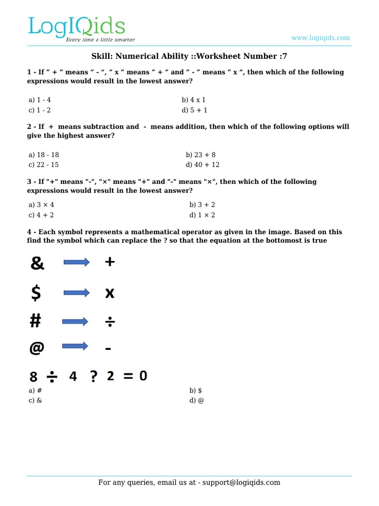 LOGQIDS Worksheet | PDF | Numbers | Mathematics