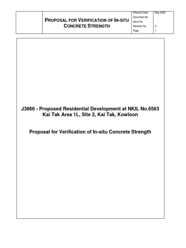 Proposal For Verification of In-Situ Concrete Strength | PDF | Concrete ...