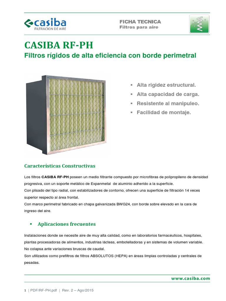 Casiba RF PH | PDF | Filtración