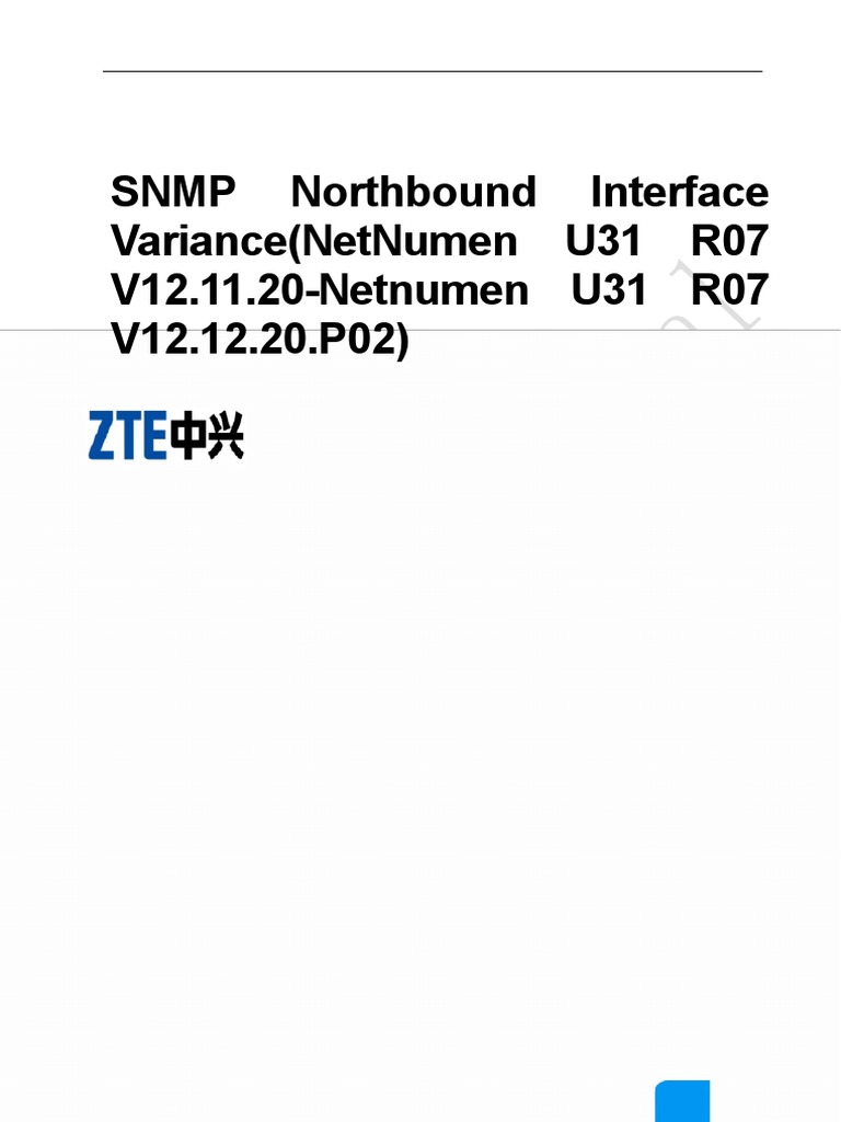 SNMP Northbound Interface Variance (NetNumen U31 R07 V12.11.20-Netnumen U31 R07 V12.12.20.P02 ...