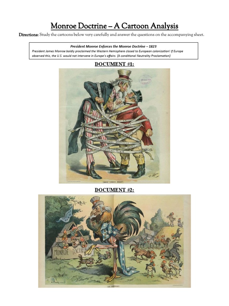 Monroe Doctrine - A Cartoon Analysis: Document #1 | PDF | History