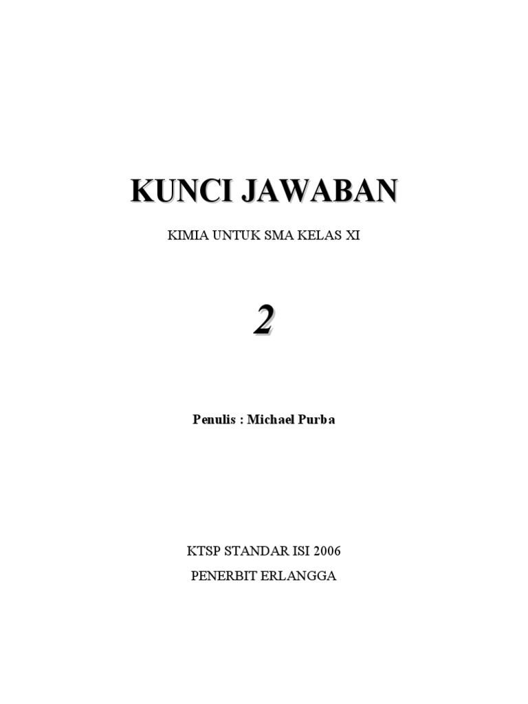 Kunci Kimia SMA Kelas XI Michael Purba | PDF | Sains & Matematika