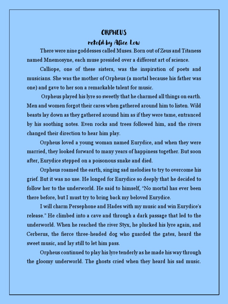 Orpheus Pdf Hades Orpheus