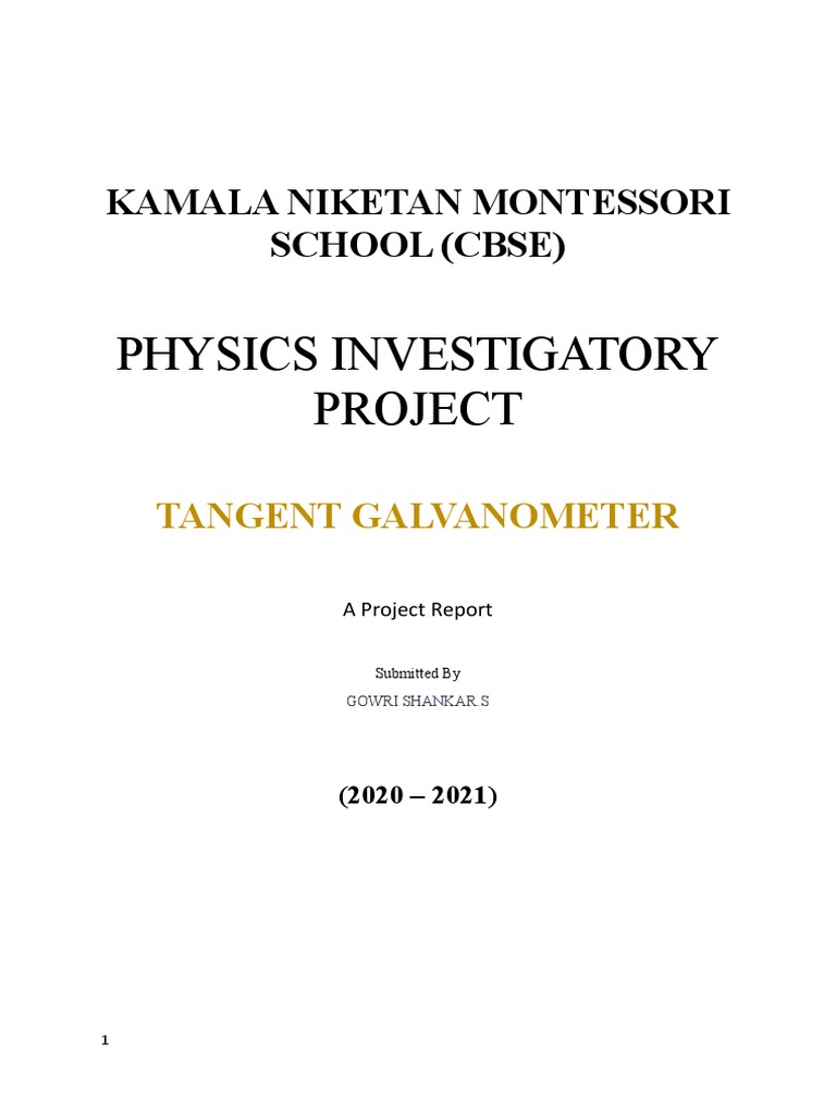 Phy Investigatory Project Tangent Galvan | PDF | Electrical Engineering | Electromagnetism