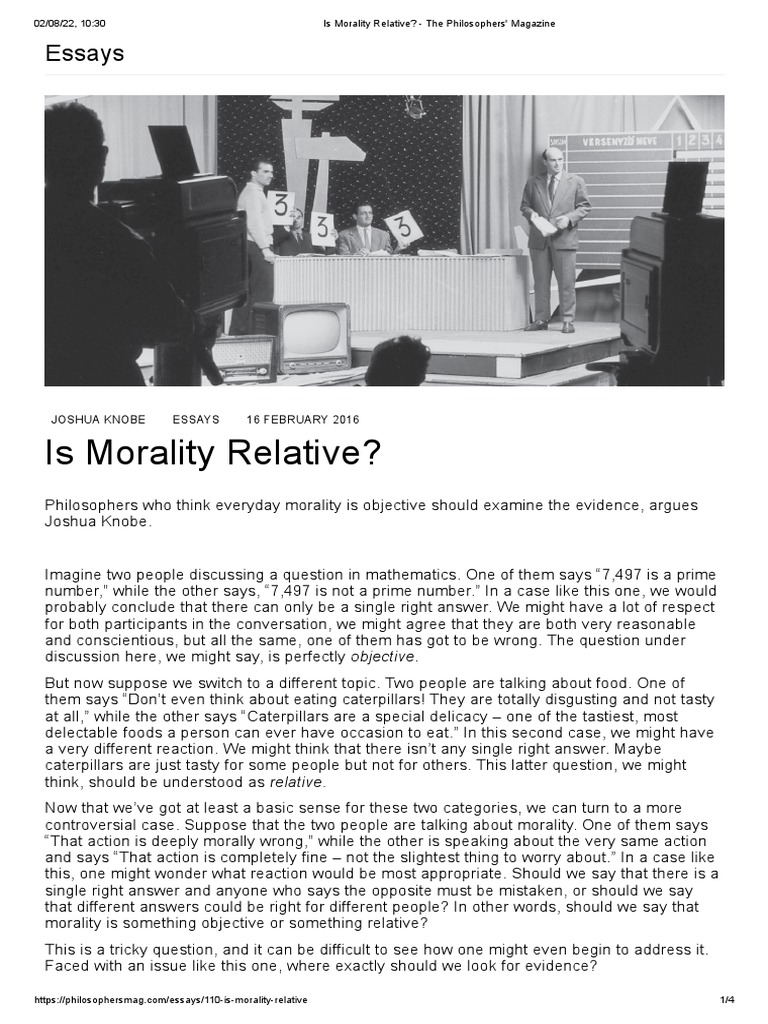 Is Morality Relative - The Philosophers' Magazine | PDF | Relativism ...