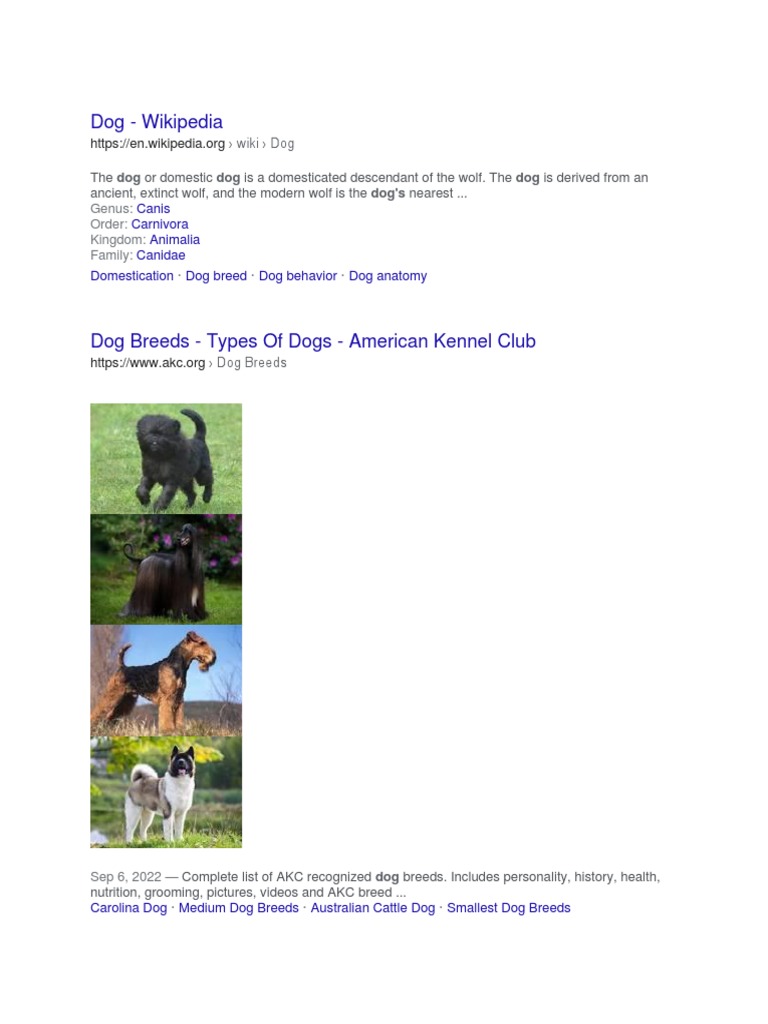 Dog - Wikipedia: Dog Dog Dog Dog's | PDF | Dogs | American Kennel Club