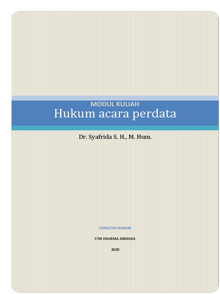 Modul Hukum Acara Perdata 2020 | PDF