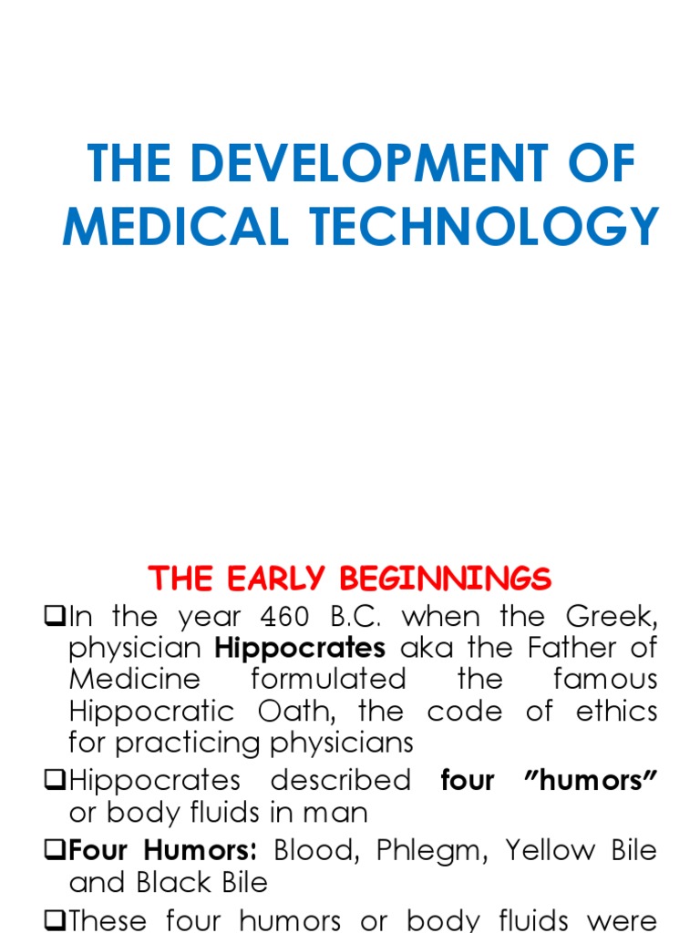 2 History of Medical Technology | PDF | Pathology | Medicine