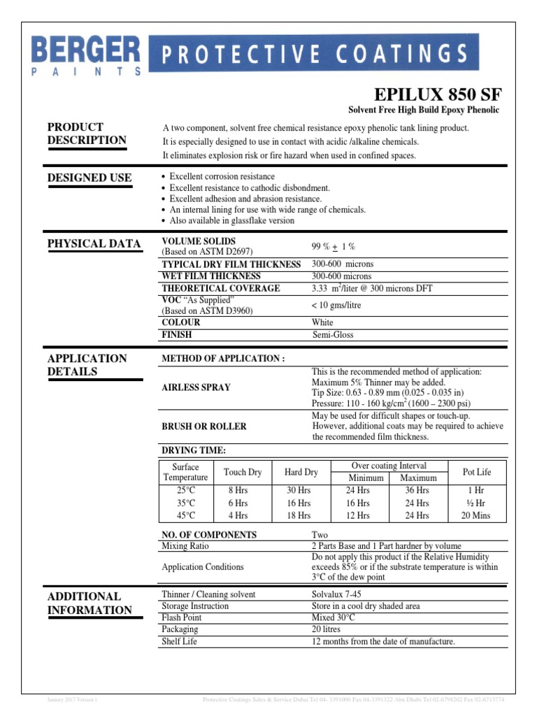 EPILUX 850 SF VOC Jan-2017 | PDF | Epoxy | Paint