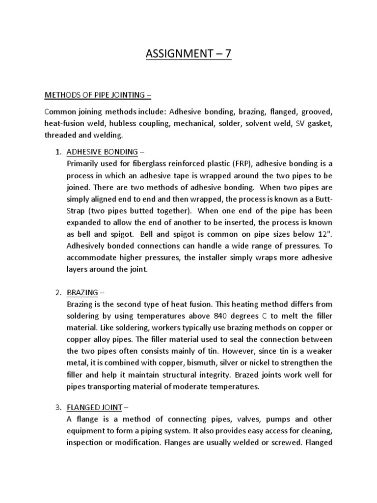 Methods of Pipe Jointing | PDF | Pipe (Fluid Conveyance) | Soldering