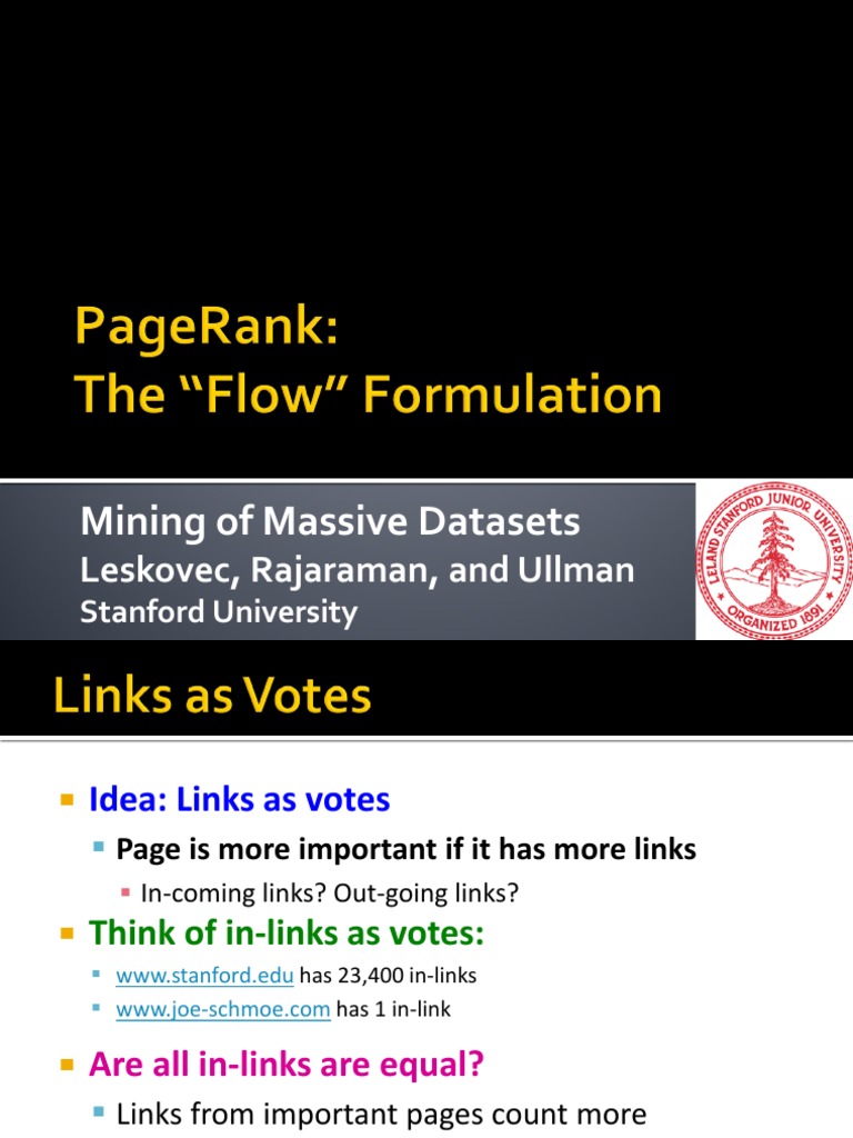 Pagerank The Flow Formulation | PDF | Algorithms | Mathematical Concepts