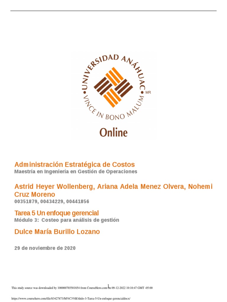 M Dulo 3 Tarea 5 Un Enfoque Gerencial | PDF | Business | Mercado (economía)