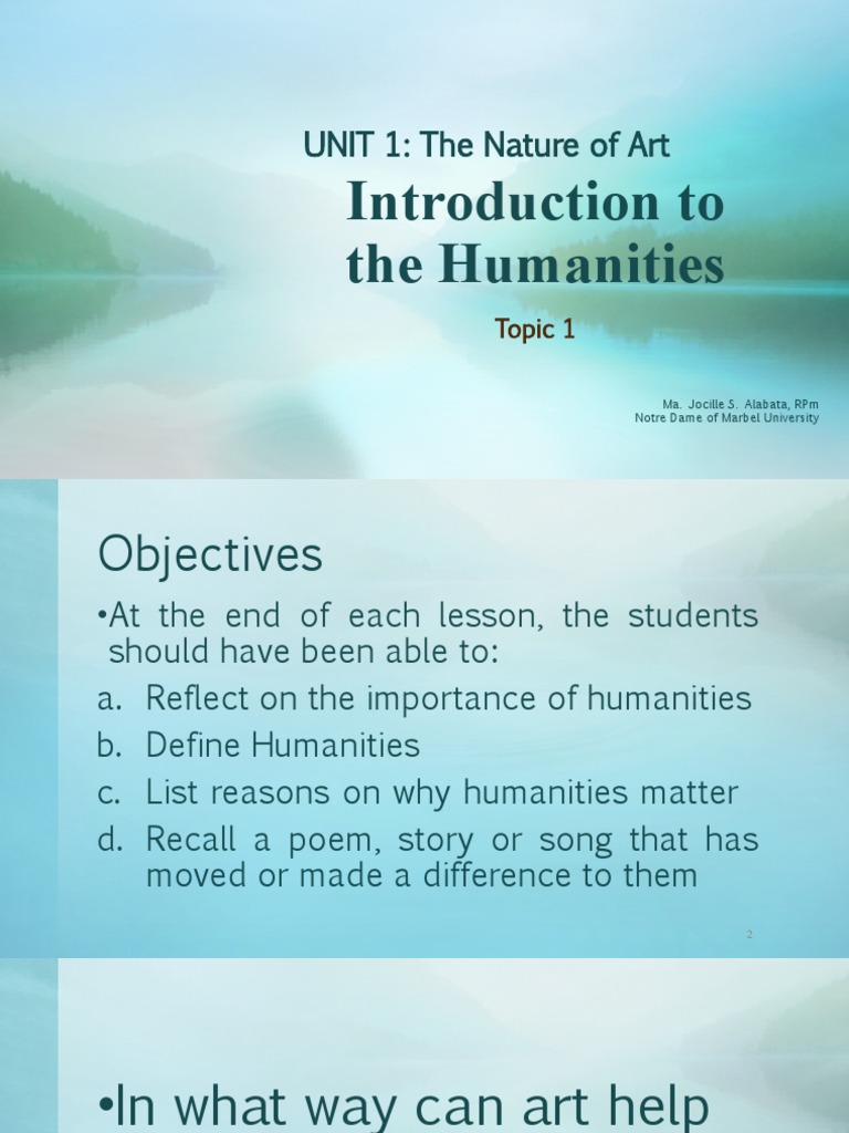 1.1 Intro To Humanities Edit | PDF | Humanities | Experience