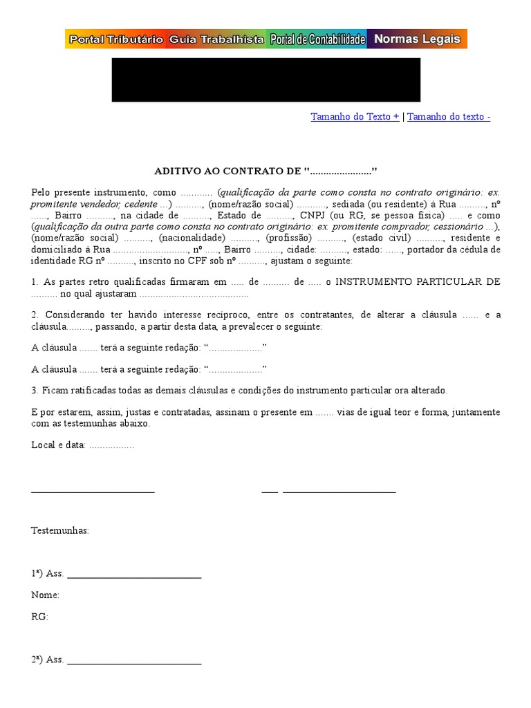 Modelo Aditivo de Contrato | PDF Modelo Aditivo de Contrato | PDF