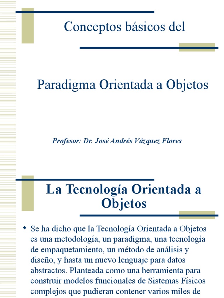 Unidad 1 Paradigma Orientado Objetos Pdf Objeto Informática Programación Orientada A Objetos