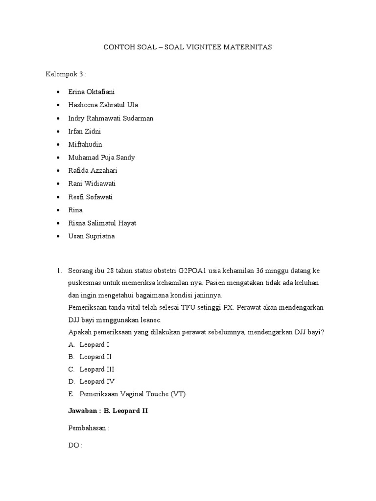 Contoh Soal Vignitee Kelompok 3 Kelas 2B | PDF | Sains & Matematika