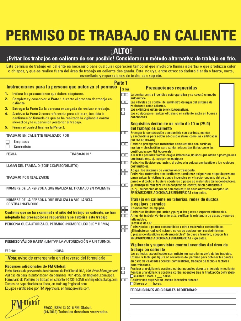 Permiso Trabajo Caliente Imprimible | PDF
