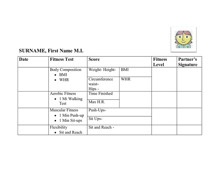 Fitness Score Card | PDF