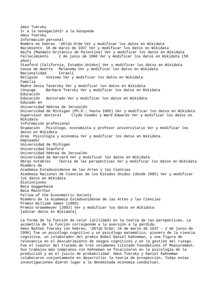 Amos Tversky | PDF